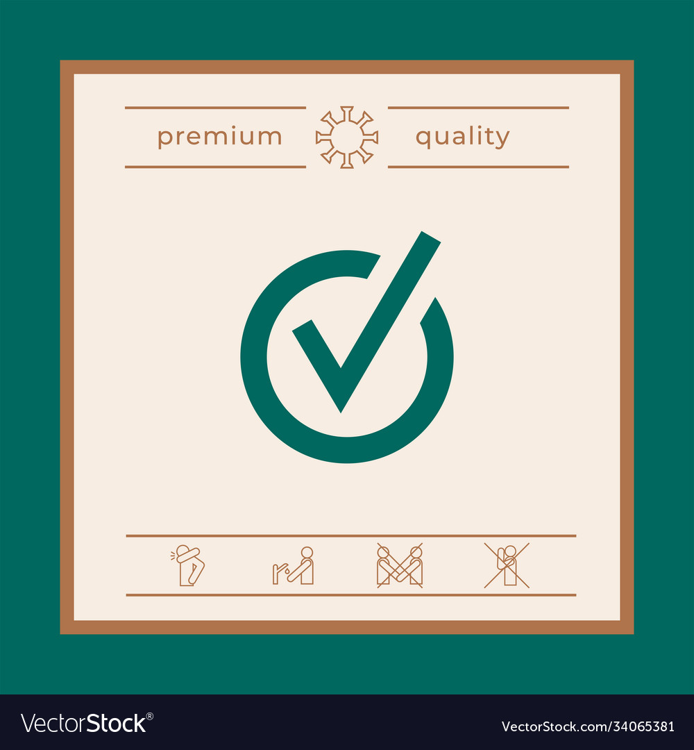 Rounded check mark icon graphic elements Vector Image