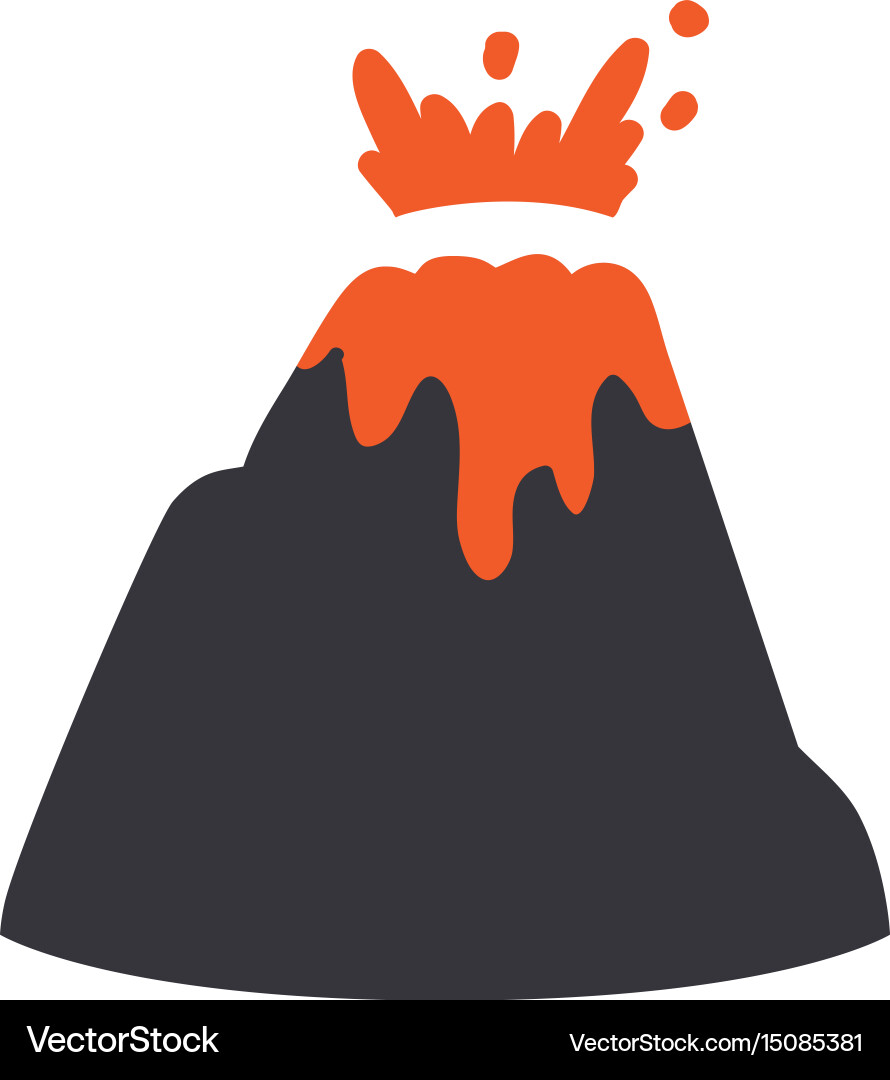 Volcanic eruption with lava and rocks Royalty Free Vector