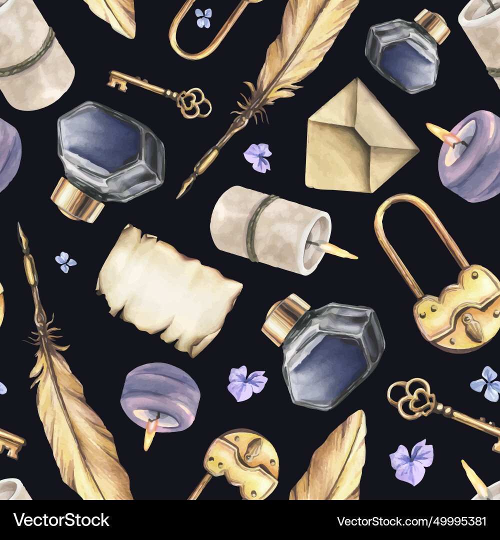 Writing supplies papyrus paper craft envelope Vector Image