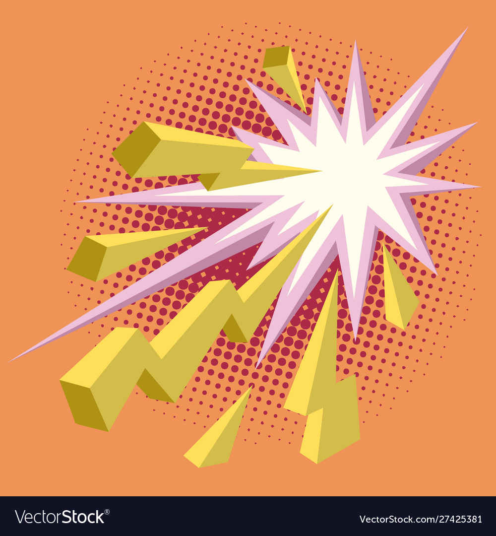 Yellow lightning comic background Royalty Free Vector Image