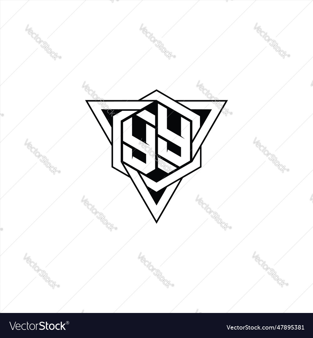 Yy letter logo monogram hexagon shape Royalty Free Vector