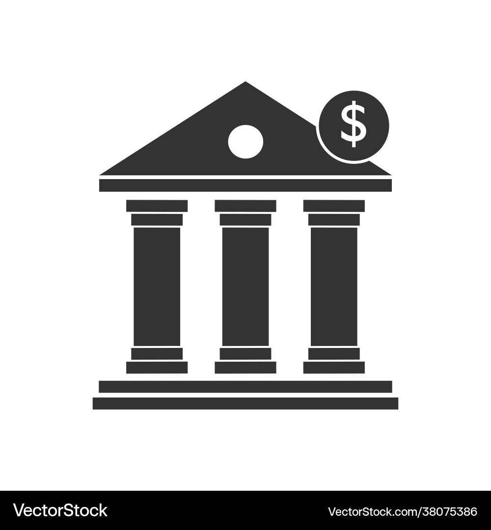 Bank icon in flat style isolated on white Vector Image