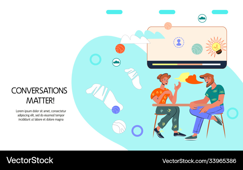 Business conversation interview or meeting banner Vector Image