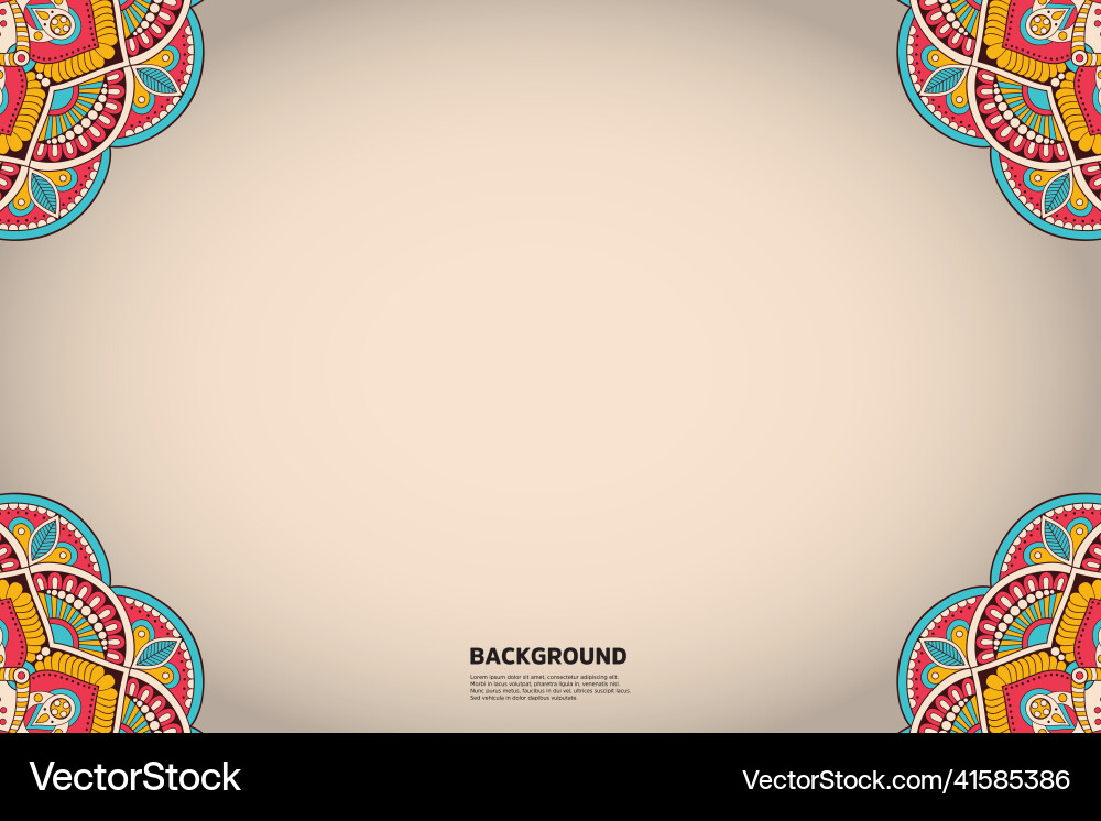 Colorful ethnic background with mandala card Vector Image