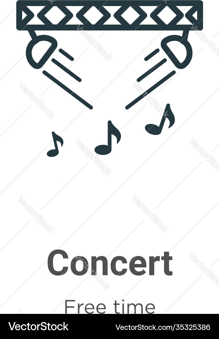 Concert outline icon thin line black icon Vector Image