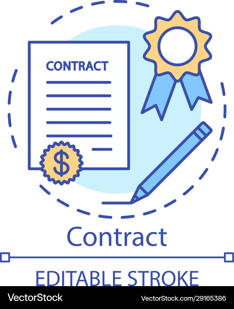 Contract concept icon legal agreement idea thin Vector Image