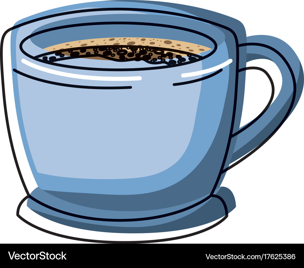 Cup coffee with handle colorful watercolor Vector Image
