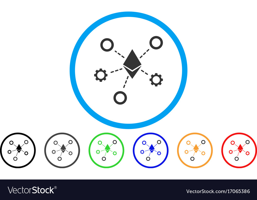 Ethereum network nodes flat icon Royalty Free Vector Image