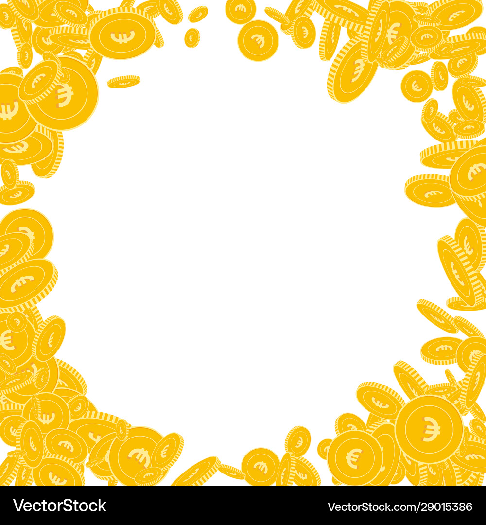 European union euro coins falling scattered float Vector Image