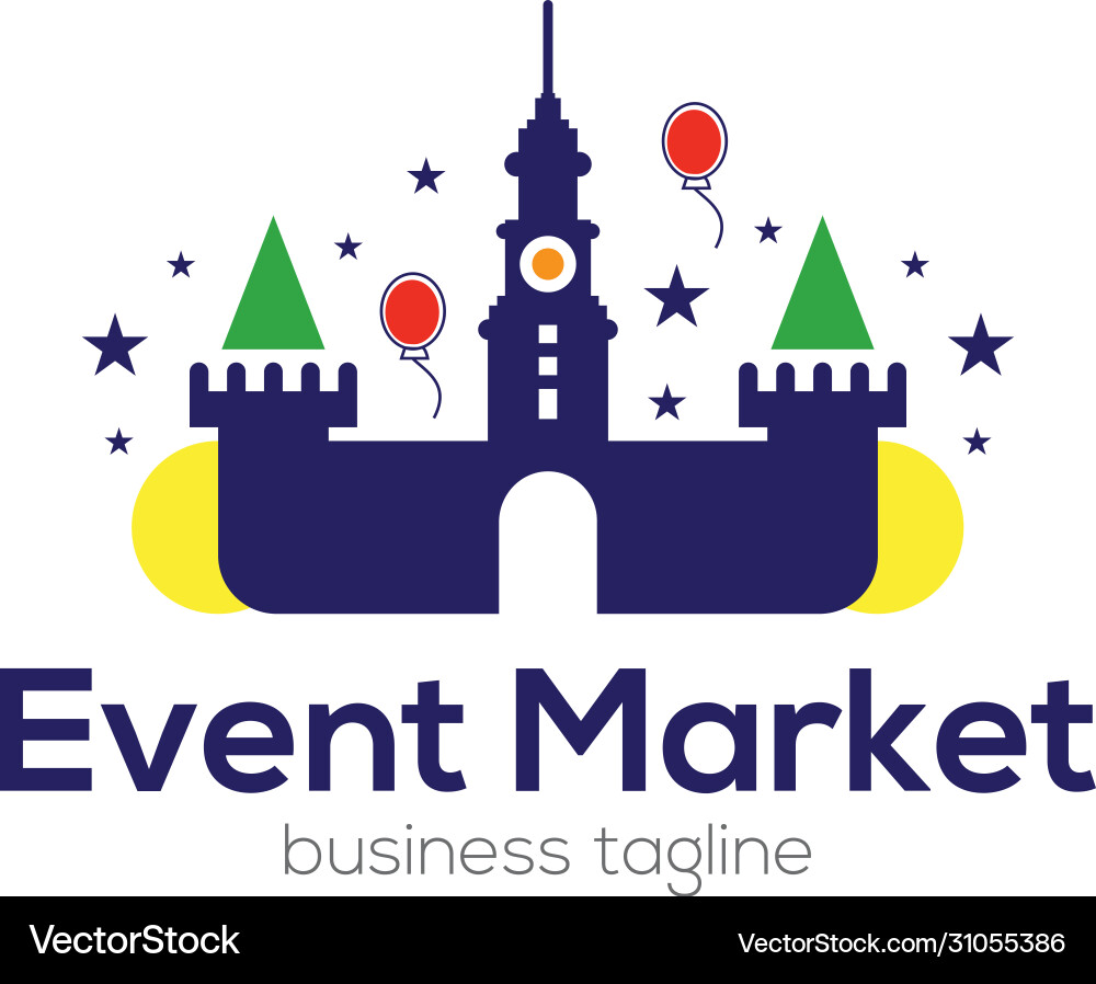 Event market house logo design Royalty Free Vector Image