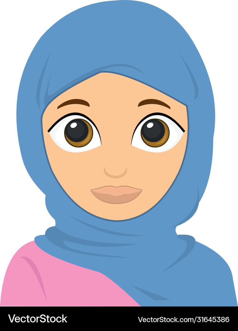 Face an islamic woman Royalty Free Vector Image