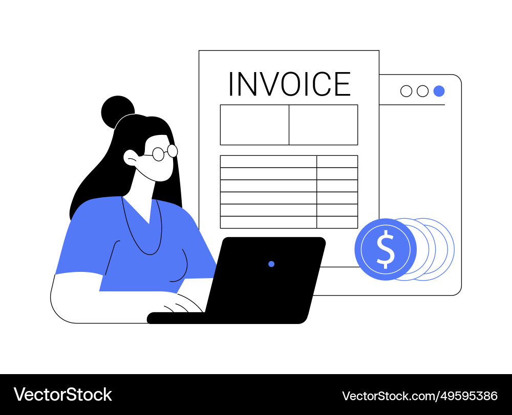 Fill out an invoice isolated cartoon Royalty Free Vector