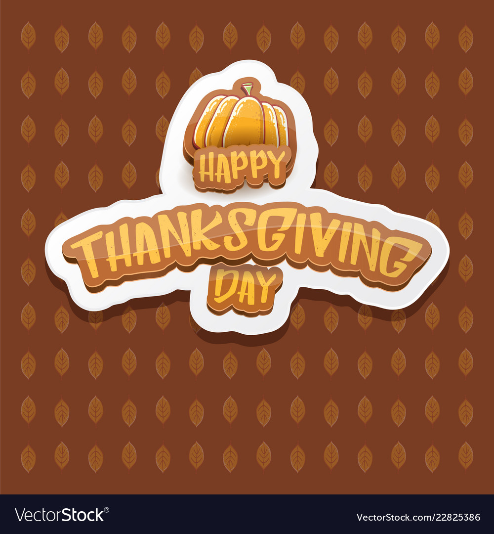Happy thanksgiving day label wit greeting Vector Image