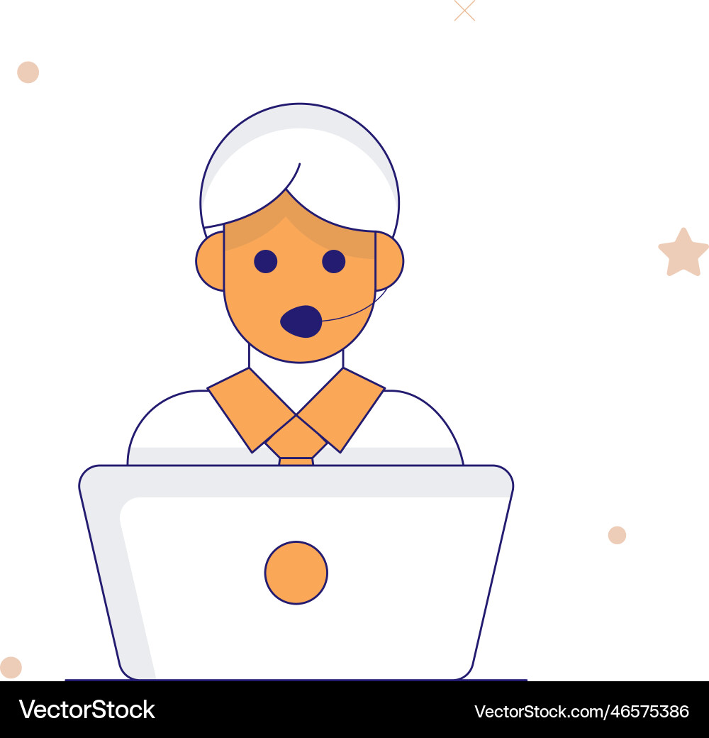 Online support fill outline icon style i Vector Image