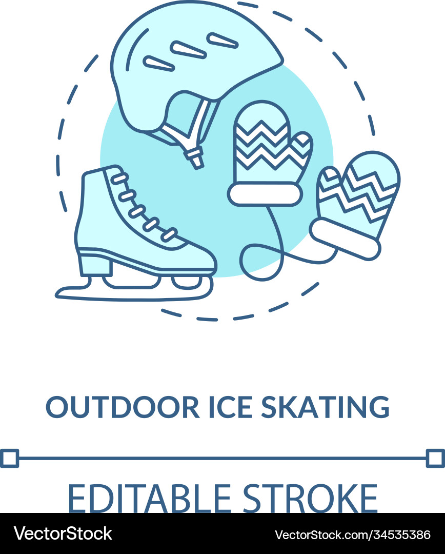 Outdoor ice skating concept icon Royalty Free Vector Image
