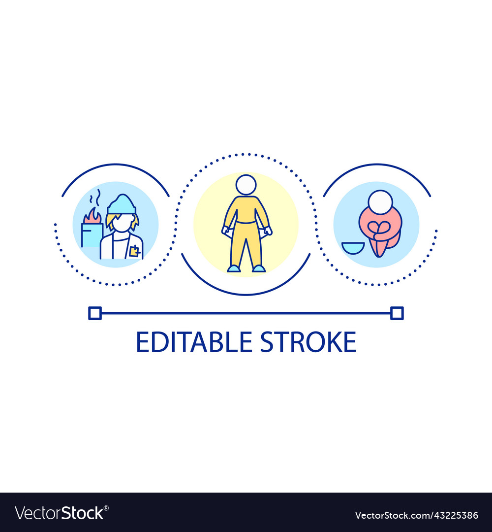 Poverty problem loop concept icon Royalty Free Vector Image