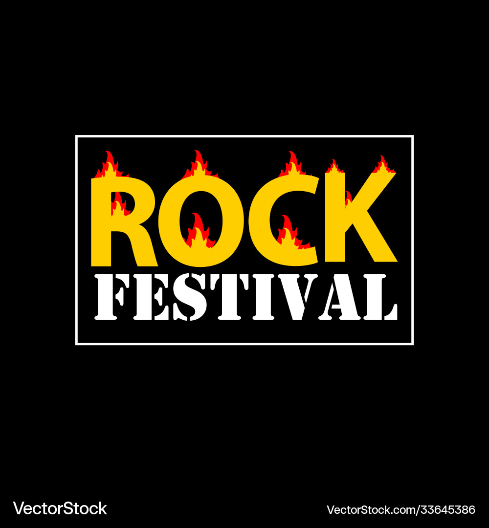 Rock festival template design Royalty Free Vector Image