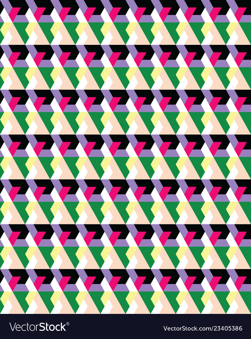 Seamless colorful geometric polygons patterns Vector Image