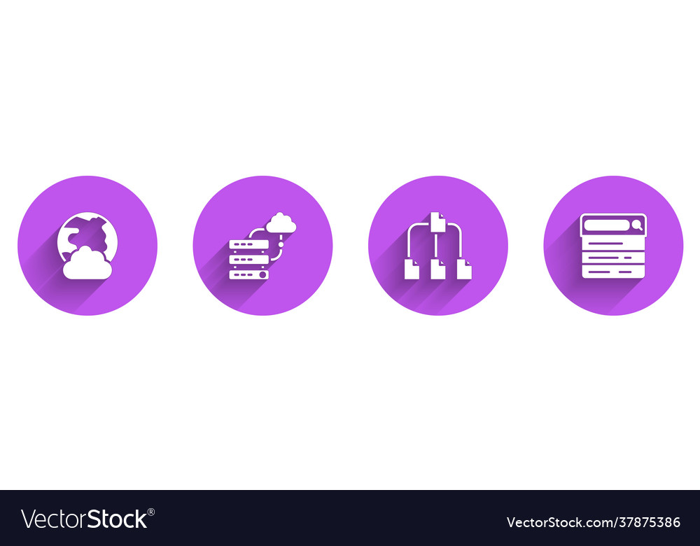 Set social network network cloud connection Vector Image Set social network network cloud connection Vector Image