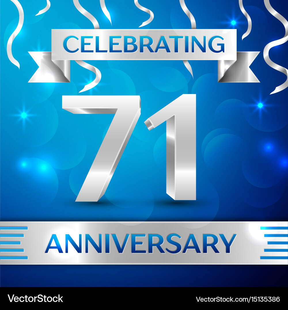 Seventy one years anniversary celebration design Vector Image