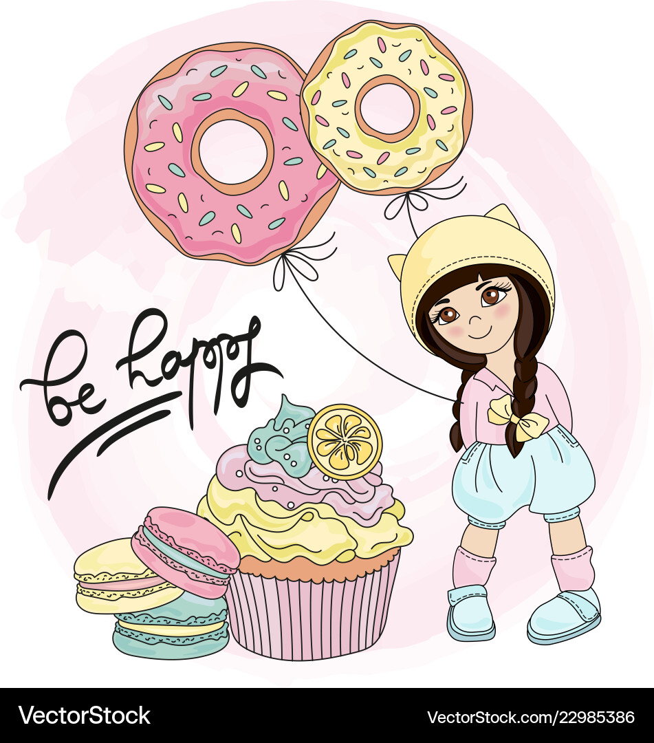 Sweety girl color set Royalty Free Vector Image