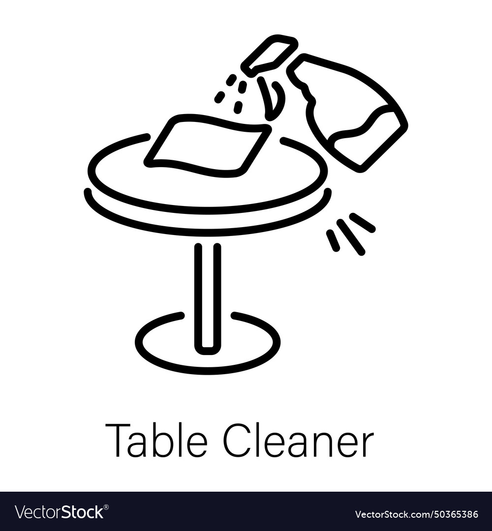 Table cleaner Royalty Free Vector Image - VectorStock