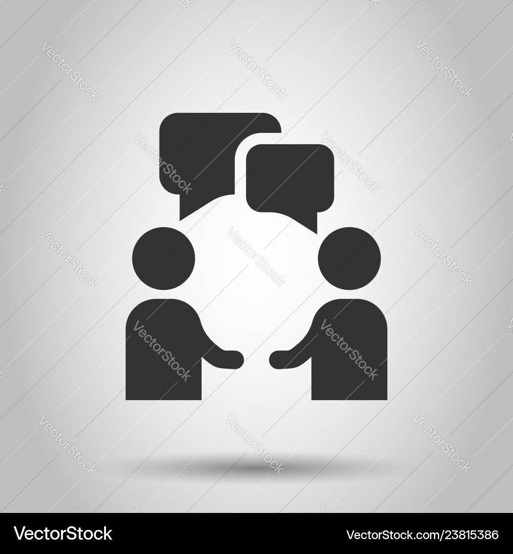 Talk people icon in flat style man with speech Vector Image