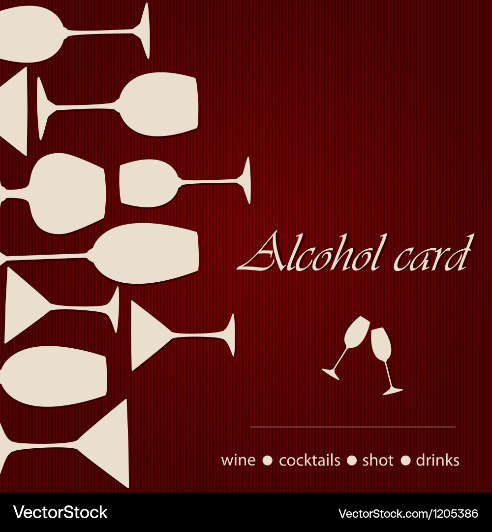 Template of a alcohol card Royalty Free Vector Image