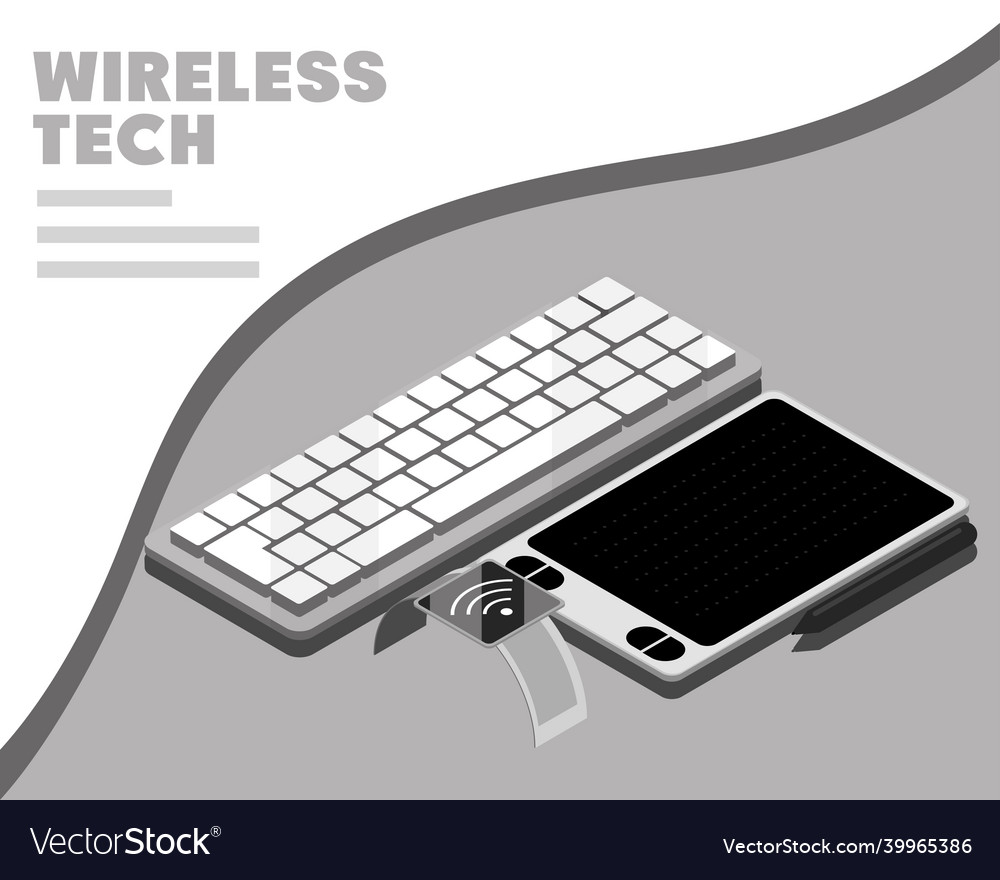 Wireless tech devices Royalty Free Vector Image