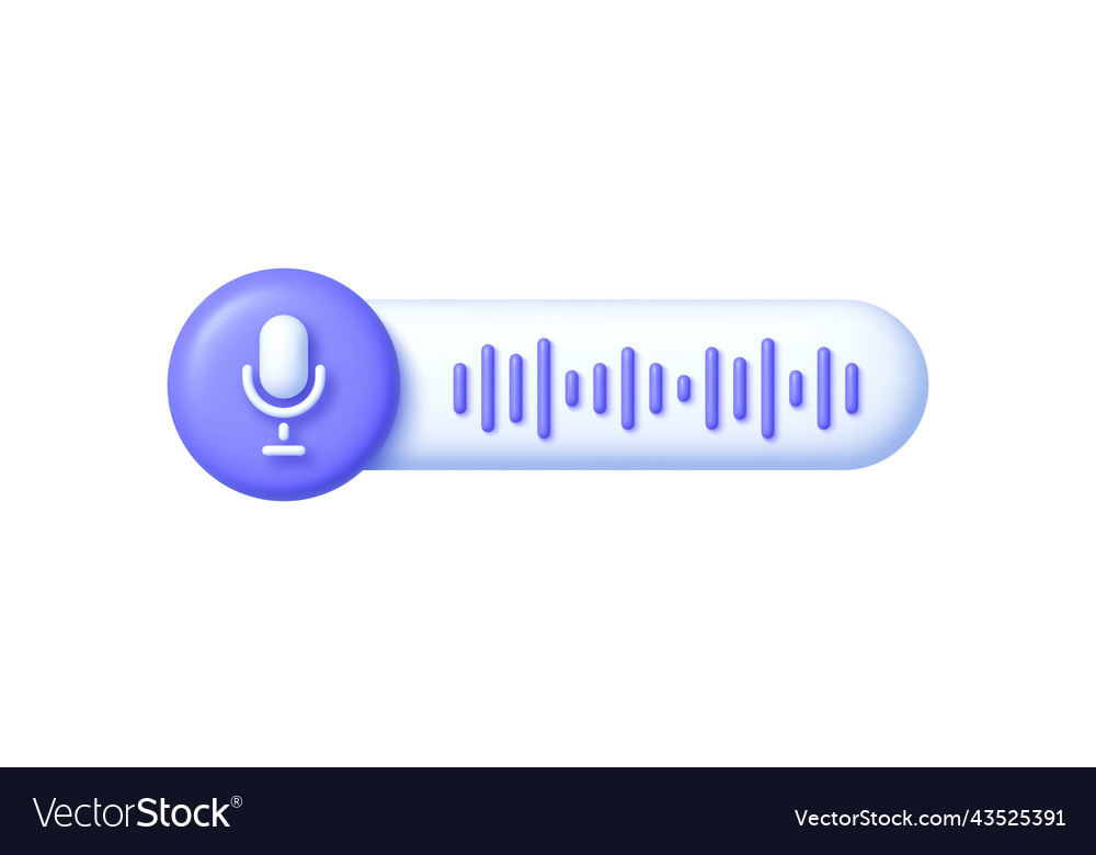 3d voice message for mobile device design social Vector Image