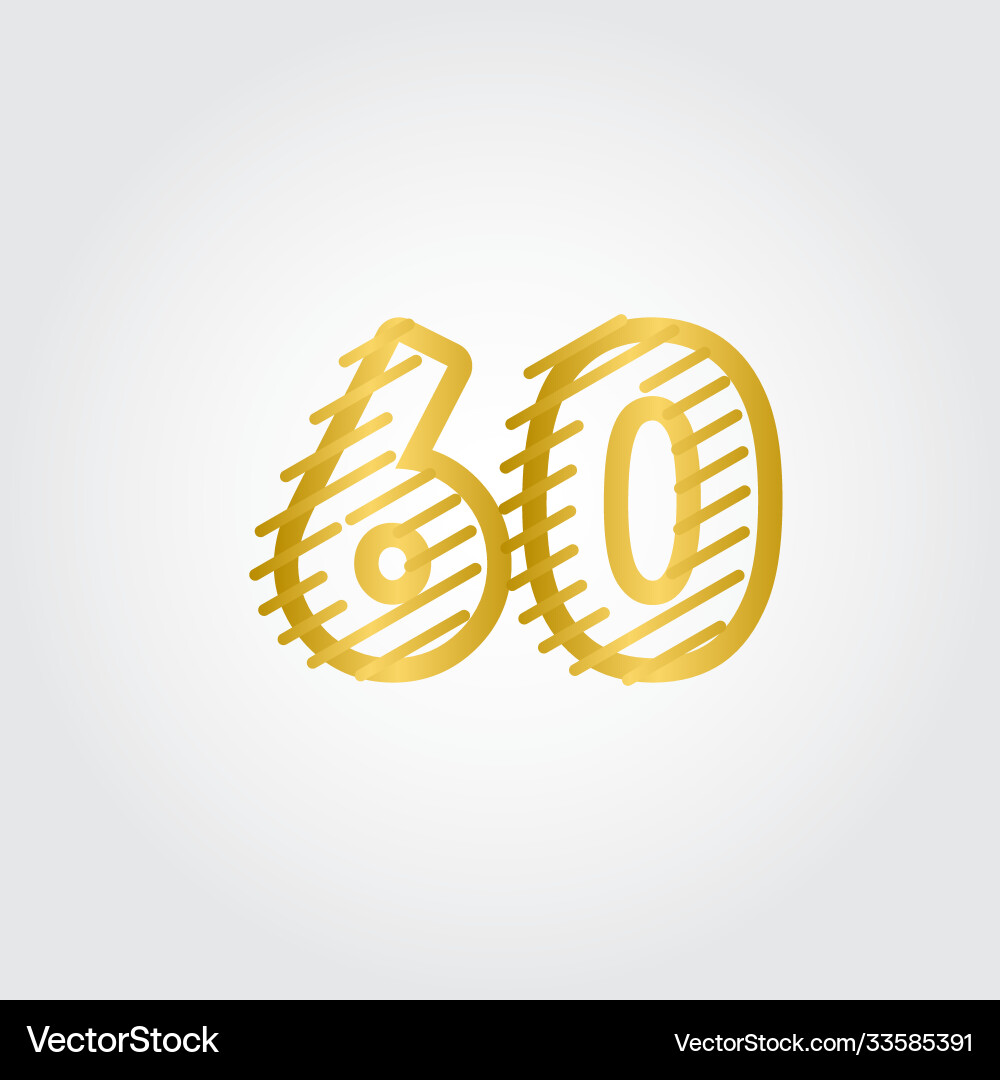 60 years anniversary gold line design logo Vector Image