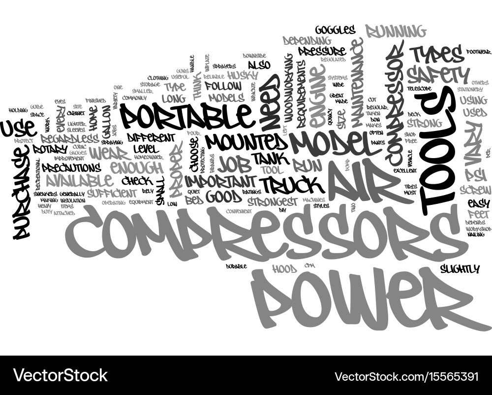 A guide to portable air compressors text word Vector Image