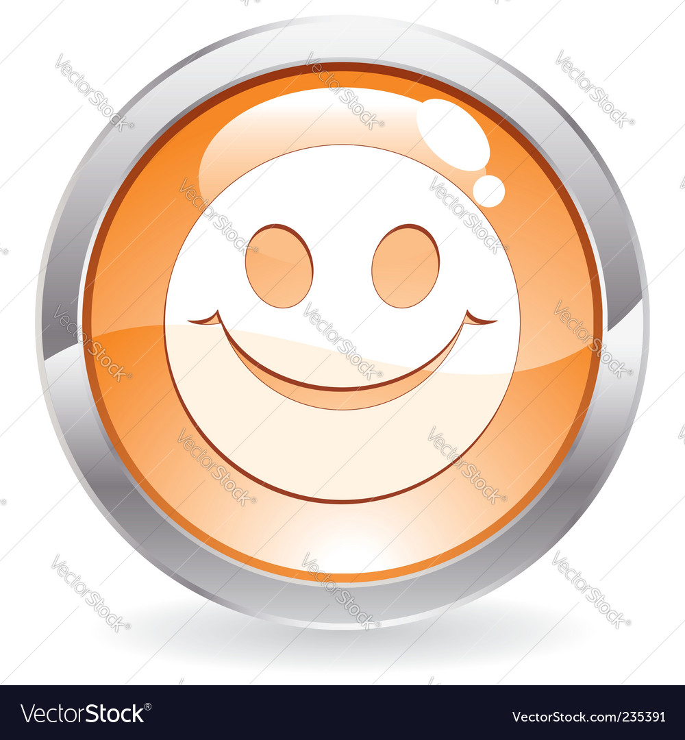 Button with smile Royalty Free Vector Image - VectorStock