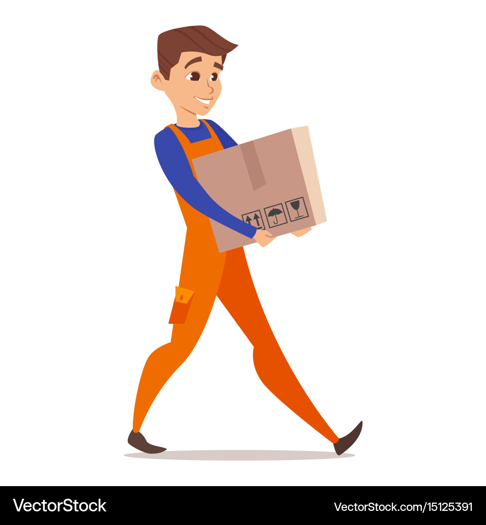 Character of home mover worker Royalty Free Vector Image