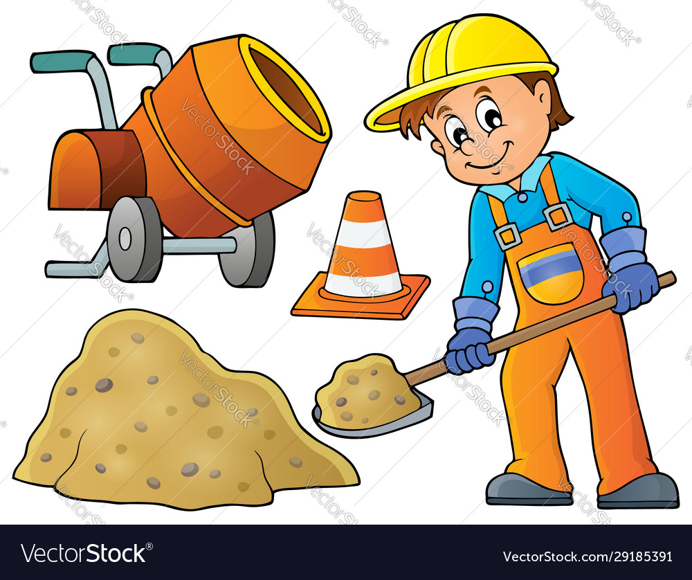 Construction worker theme image 5 Royalty Free Vector Image