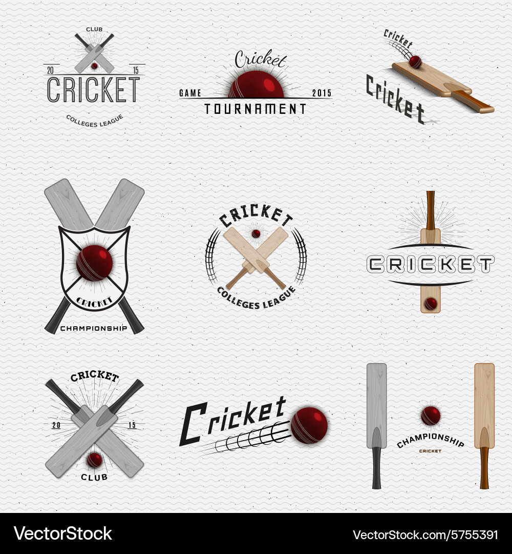 Cricket badges logos and labels for any use Vector Image