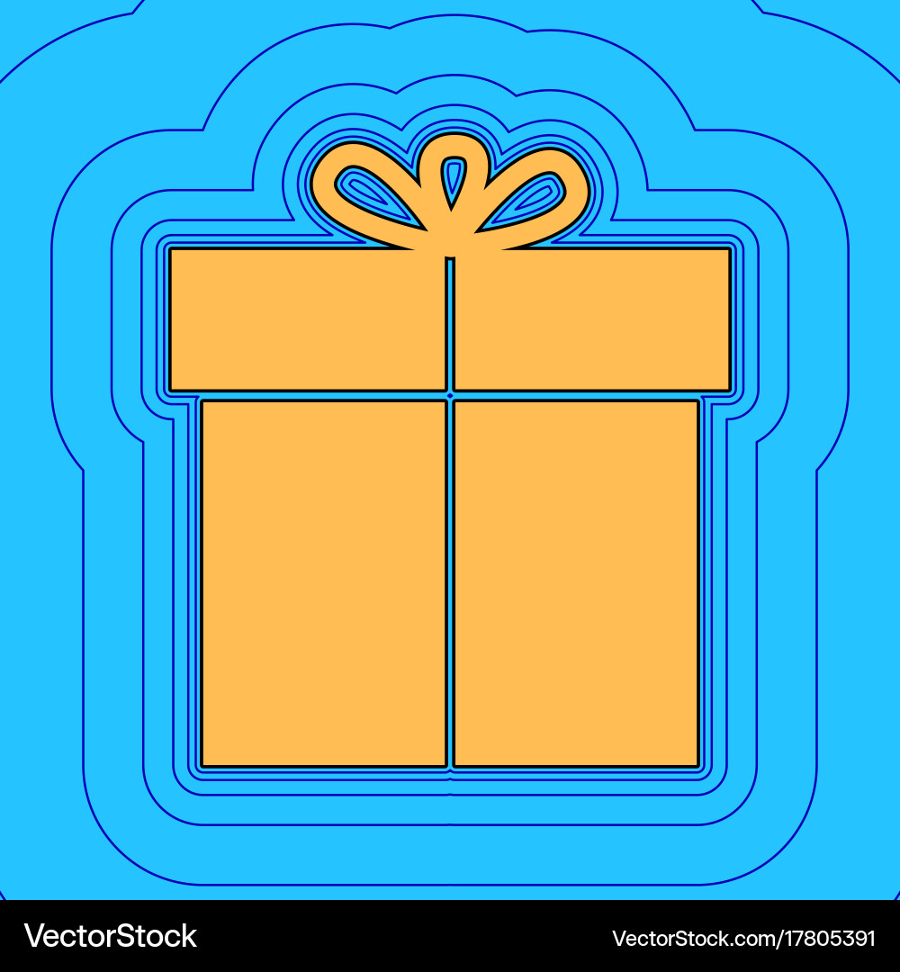 Gift sign sand color icon with black Royalty Free Vector
