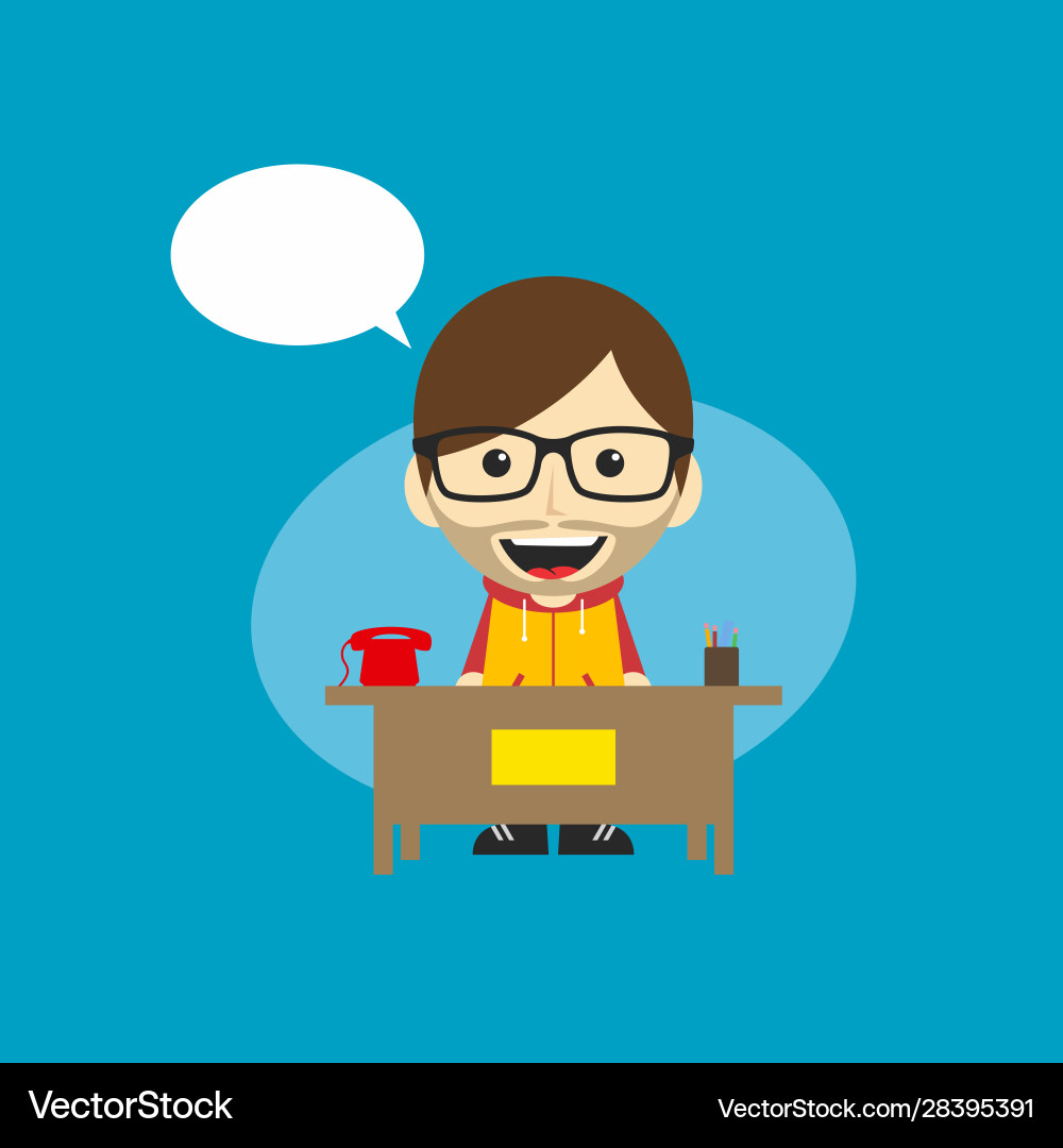 Happy customer service receptionist cartoon Vector Image