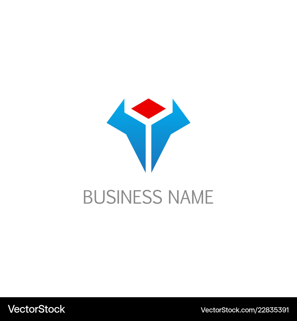 Happy man geometry business logo Royalty Free Vector Image