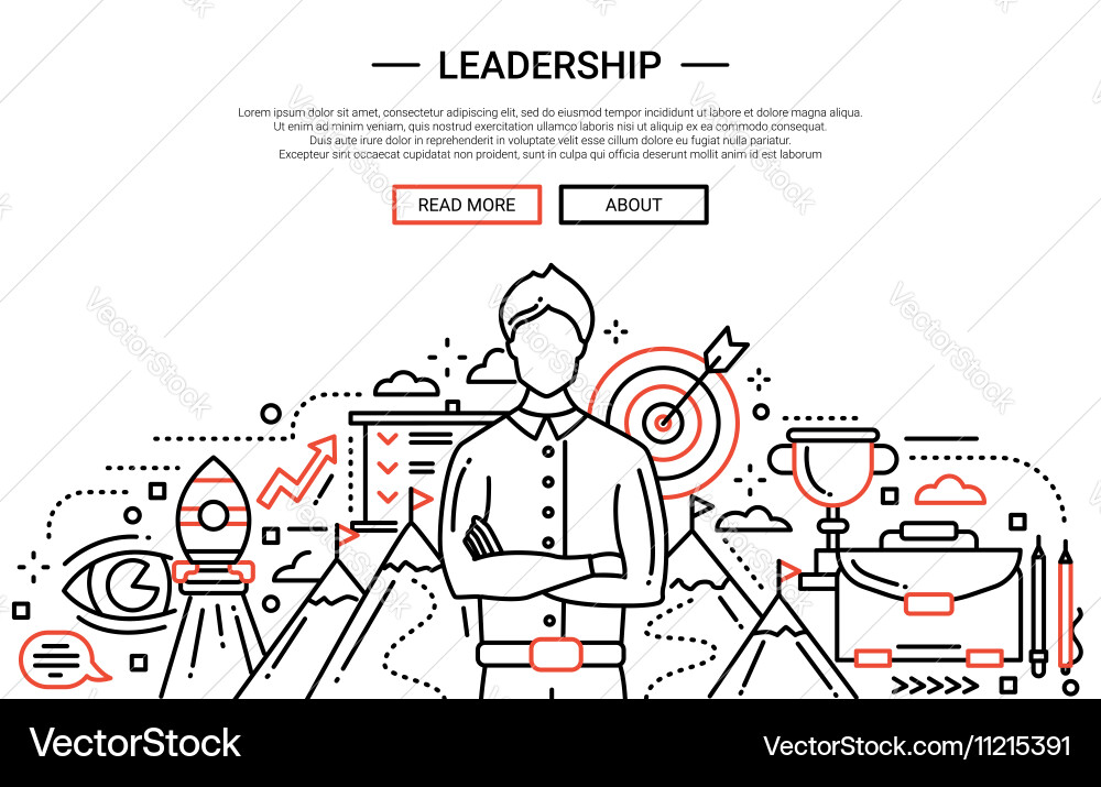 Leadership line flat design website banner Vector Image