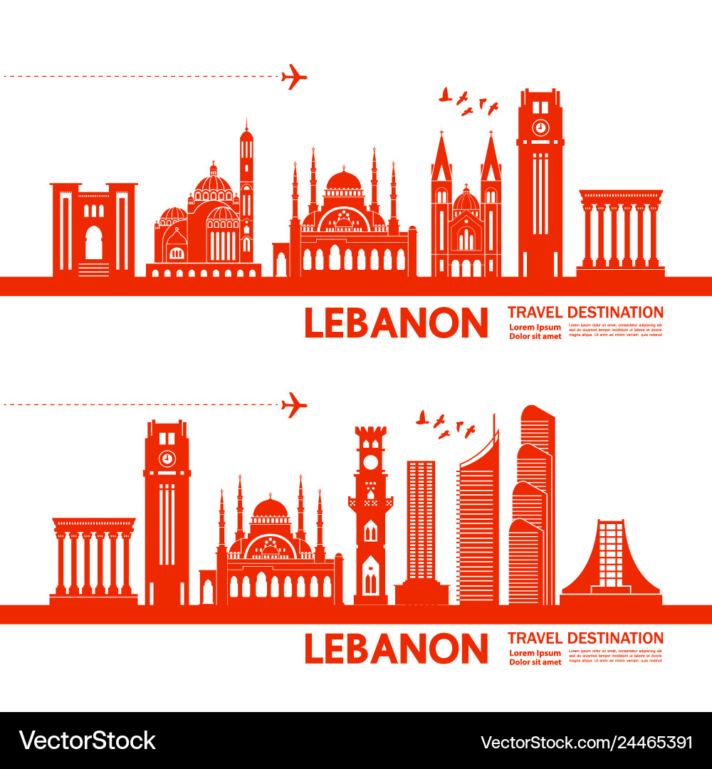 Lebanon travel destination Royalty Free Vector Image