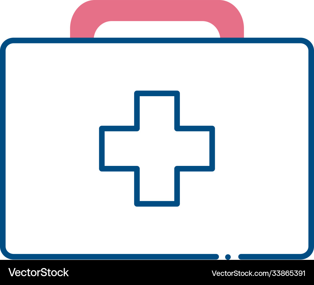 Medical kit line style icon design Royalty Free Vector Image
