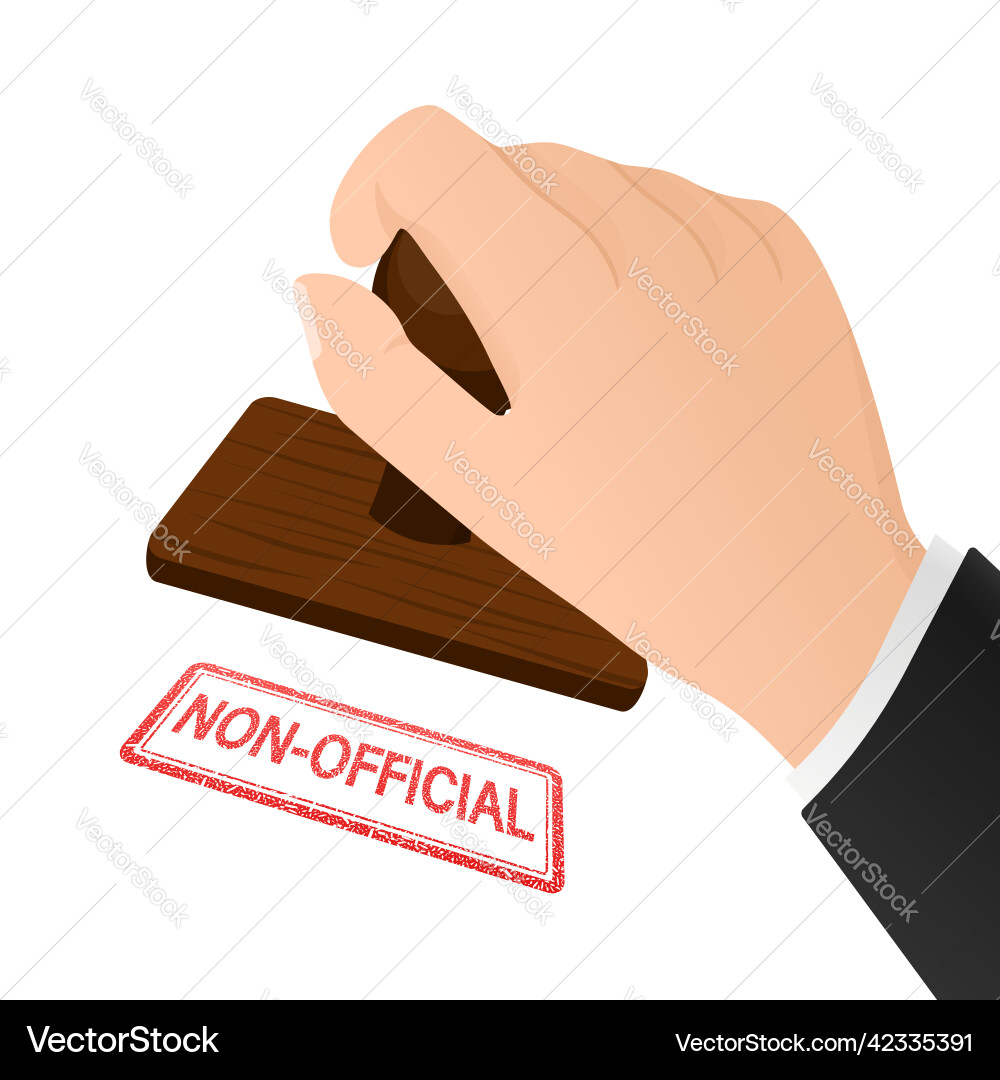 Non- official red stamp on white background red Vector Image