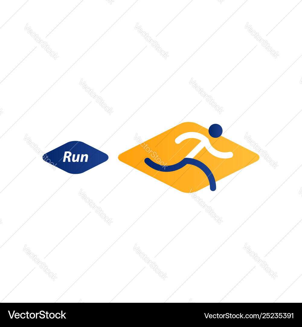 Running logo sport event icon Royalty Free Vector Image