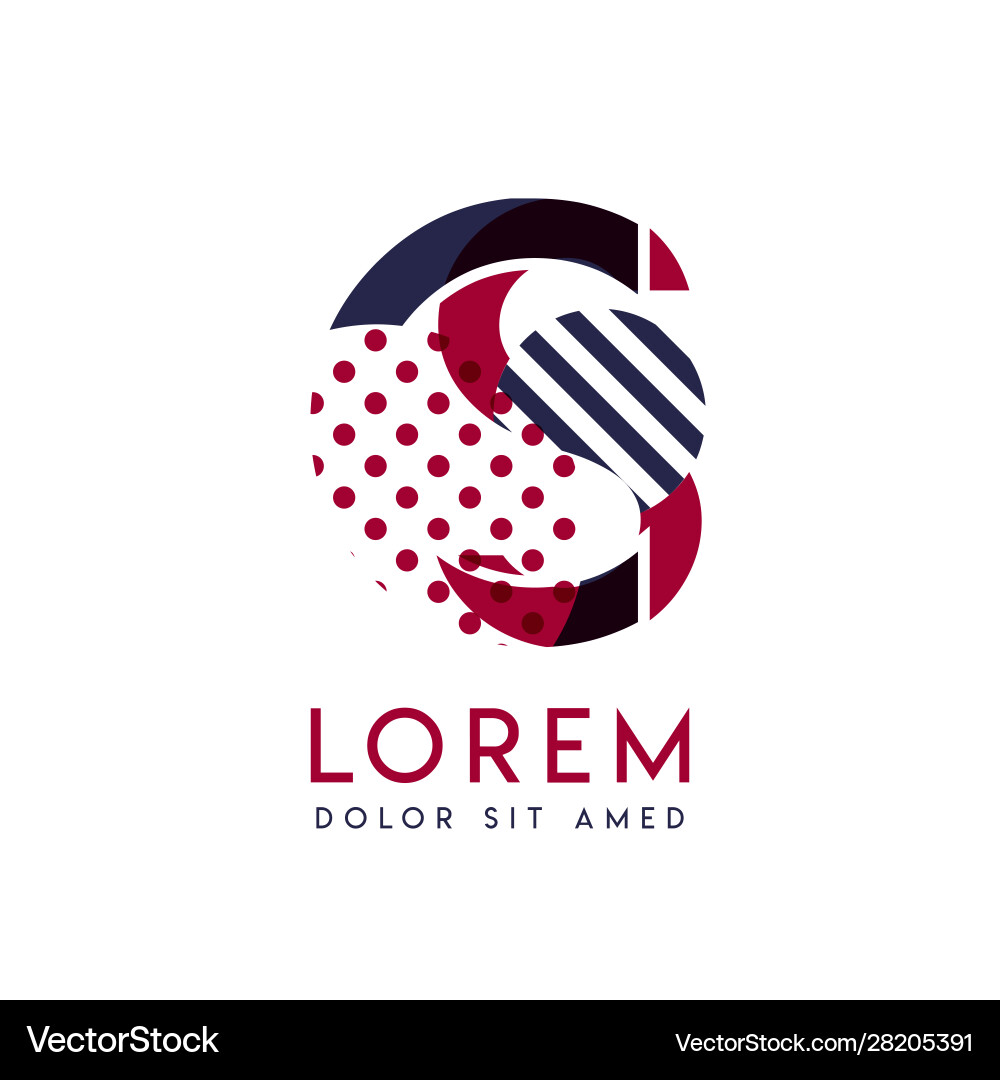 Sc simple logo design with blue and maroon color Vector Image