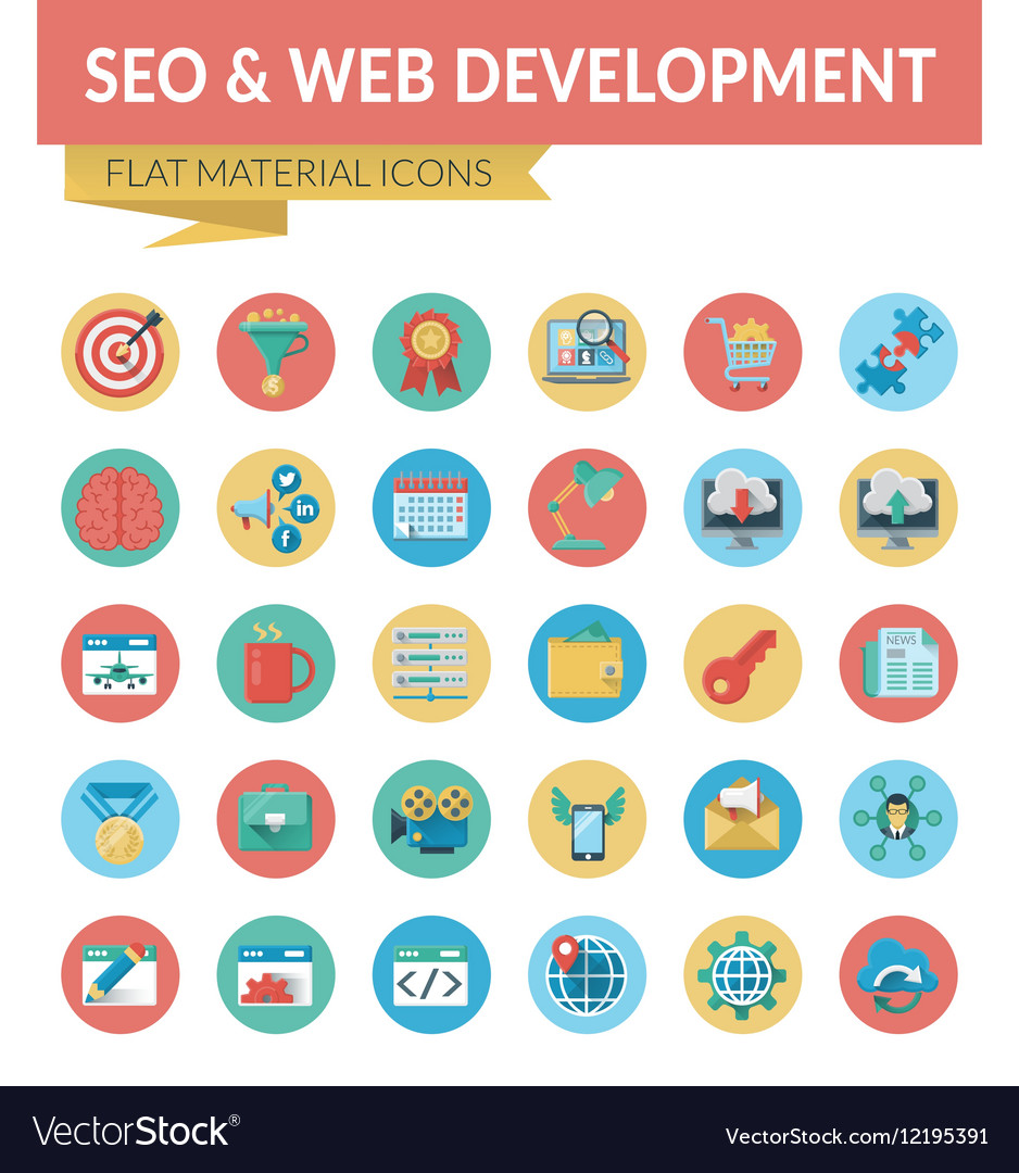 Seo web development Royalty Free Vector Image - VectorStock