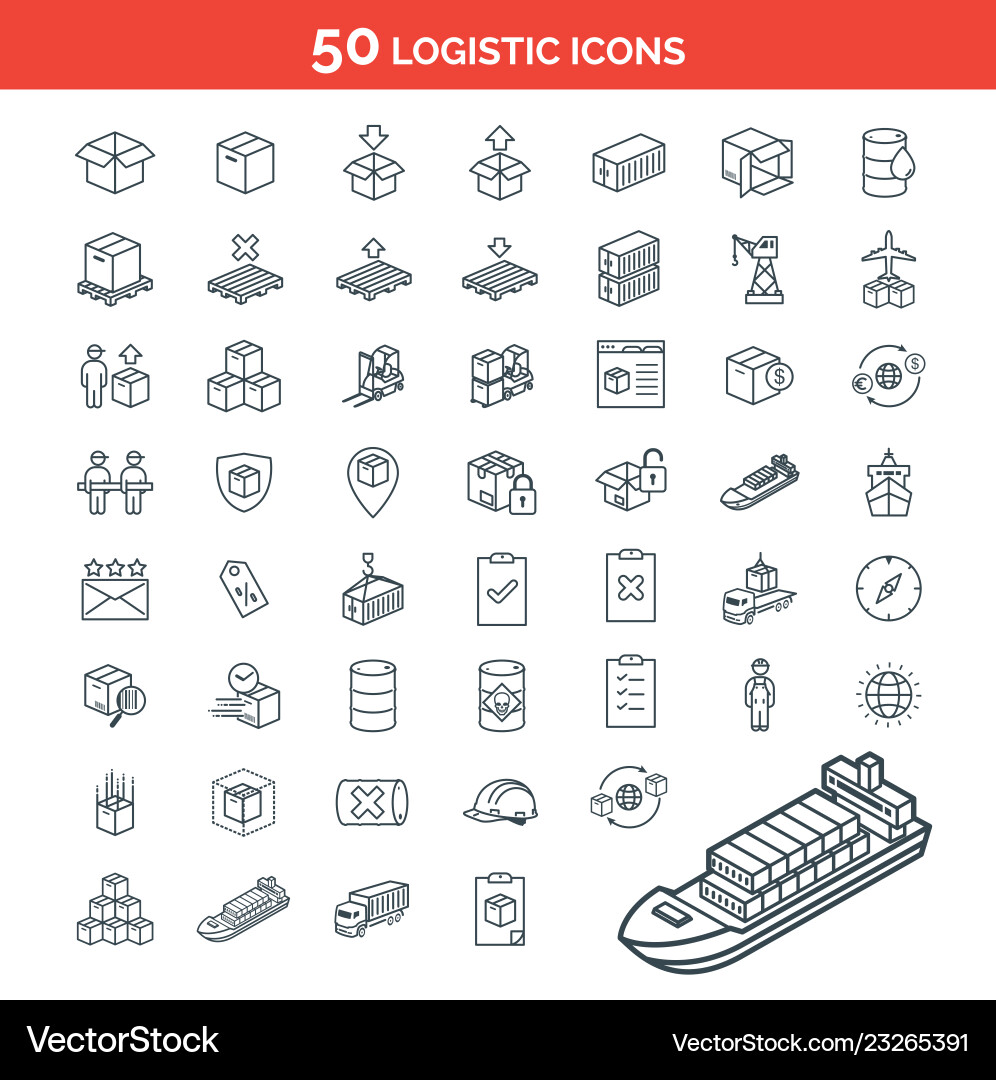 Simple set of logistics package delivery icon Vector Image