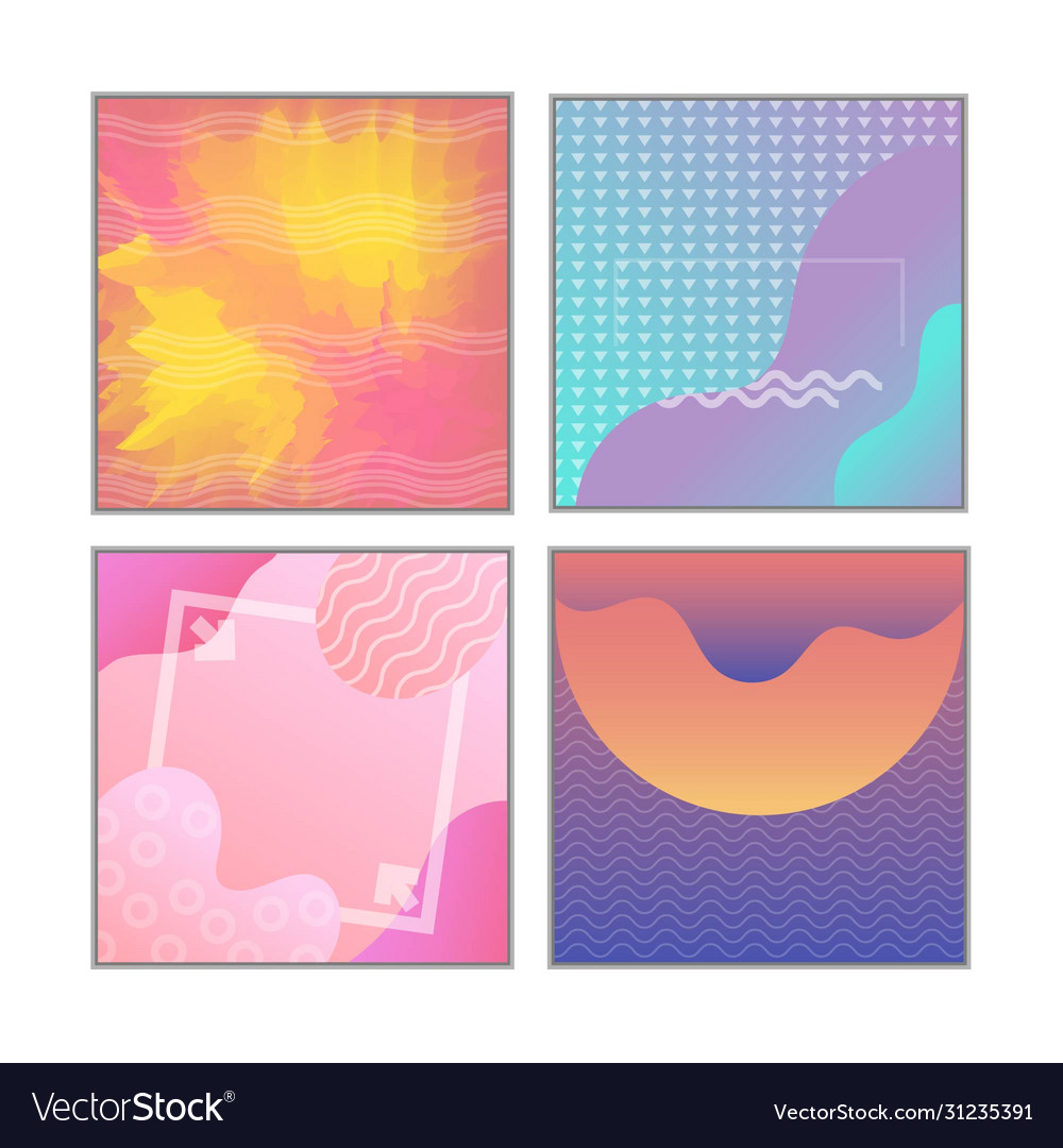 Vibrant gradient background set Royalty Free Vector Image