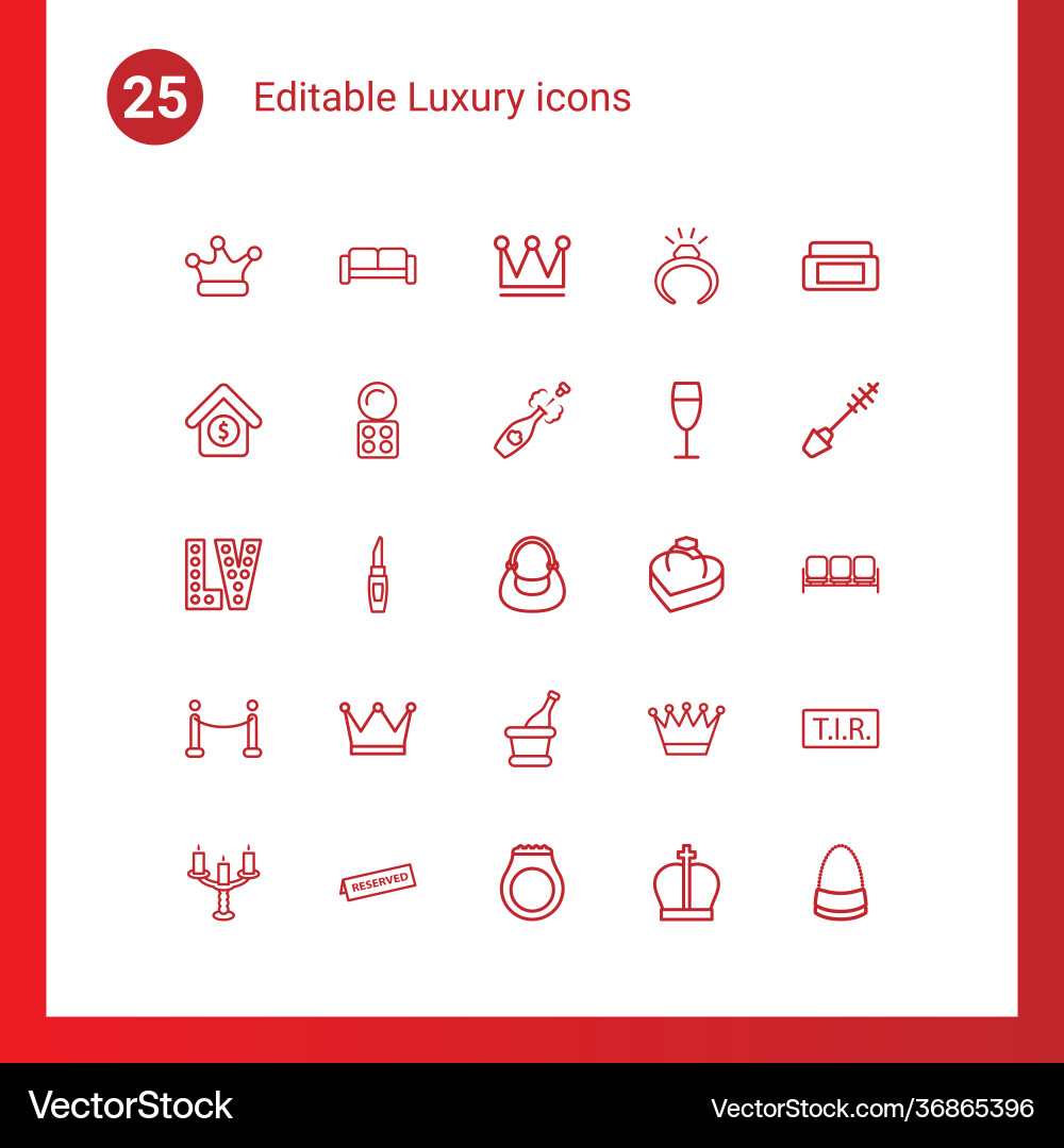 25 luxury icons Royalty Free Vector Image - VectorStock