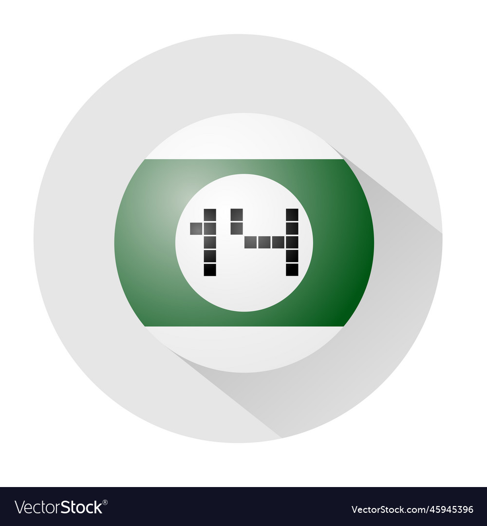 Billiards ball number fourteen symbol Royalty Free Vector Billiards ball number fourteen symbol Royalty Free Vector